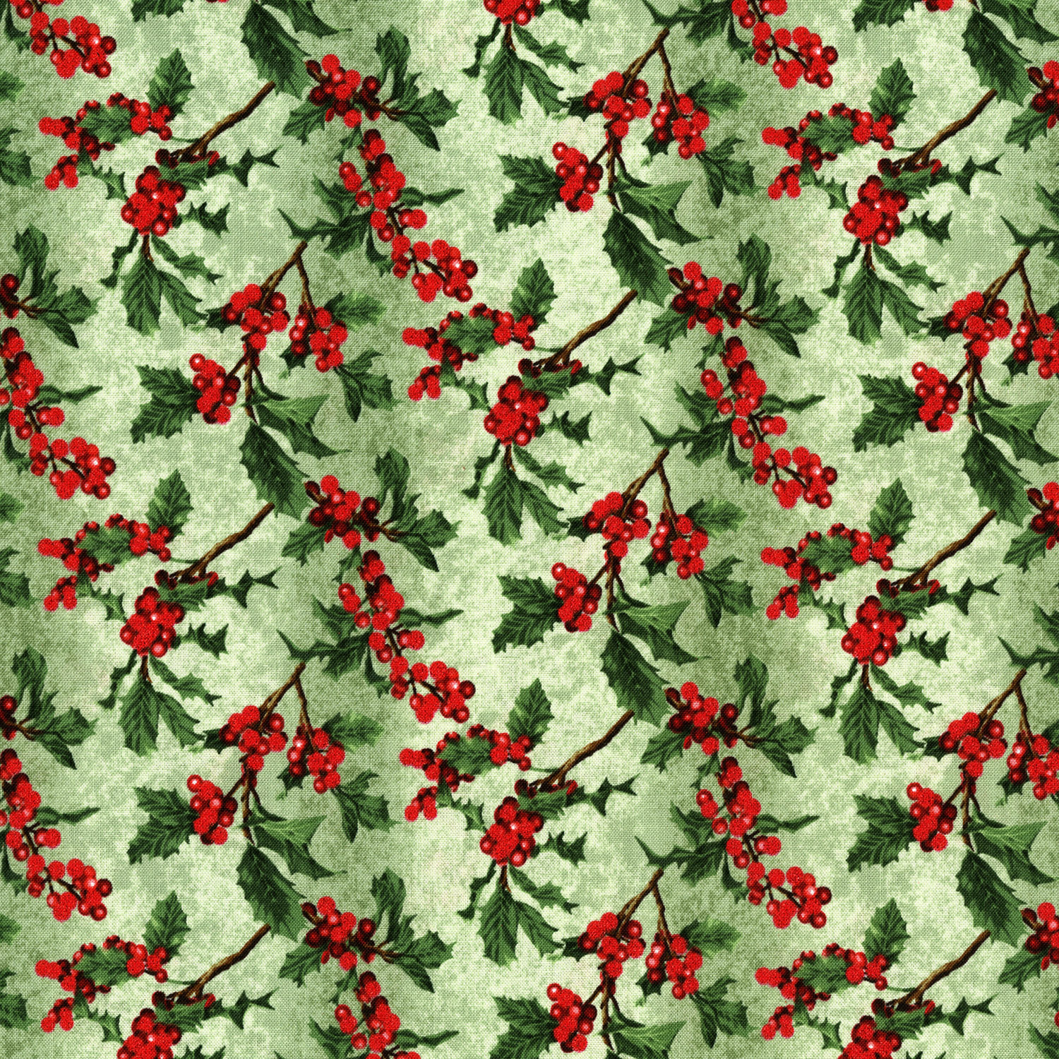RJR Fabrics 3156-002 Merry, Berry, & Bright Boughs Of Holly Radiant ...
