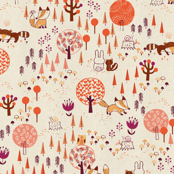 Cotton+Steel Fabrics HO300-FI2U Omatsuri Nakama Kitsunekun to Tomodachi ...