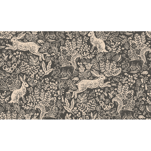 Rifle Paper Co. RP103-GY5C Wildwood Fable Gray Canvas Fabric